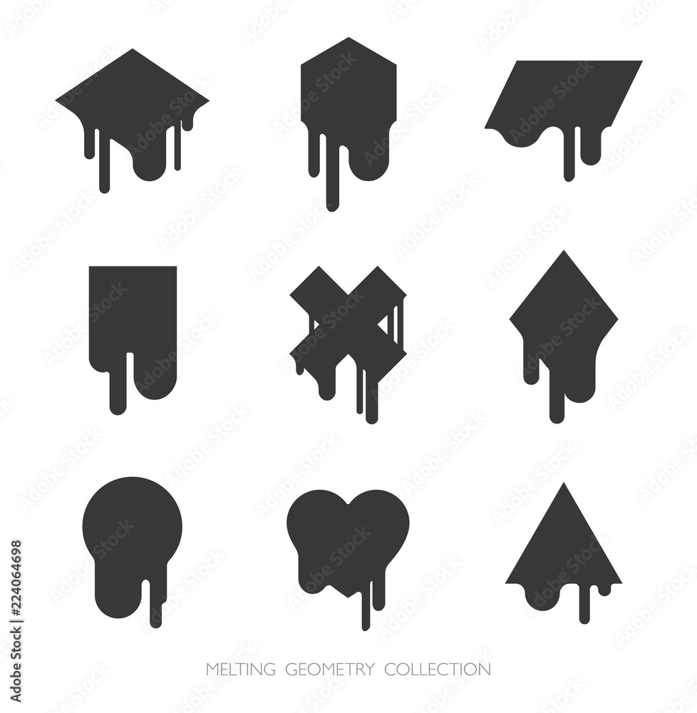 Melting shapes collection. Vector graphics set. Logo template. Stock ...