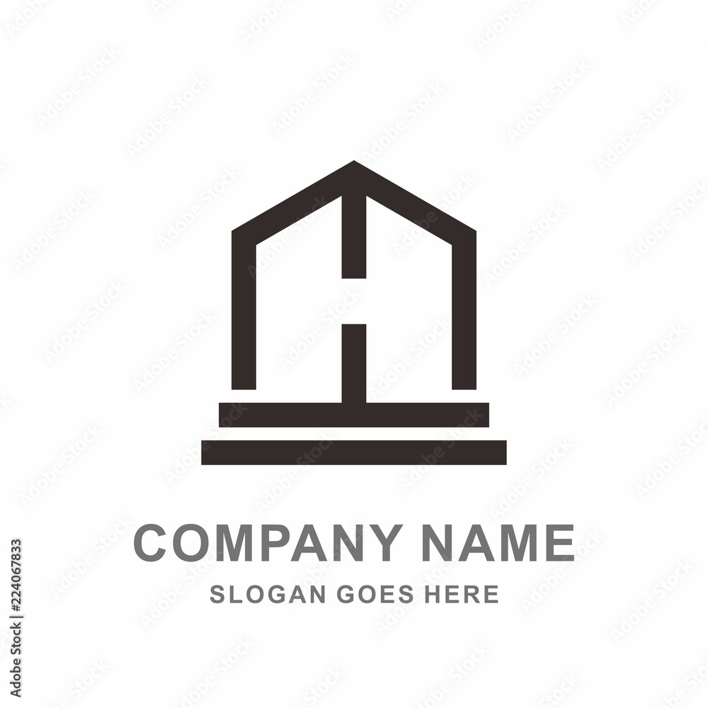 Building House Letter H Architecture Interior Construction Real Estate Business Company Stock