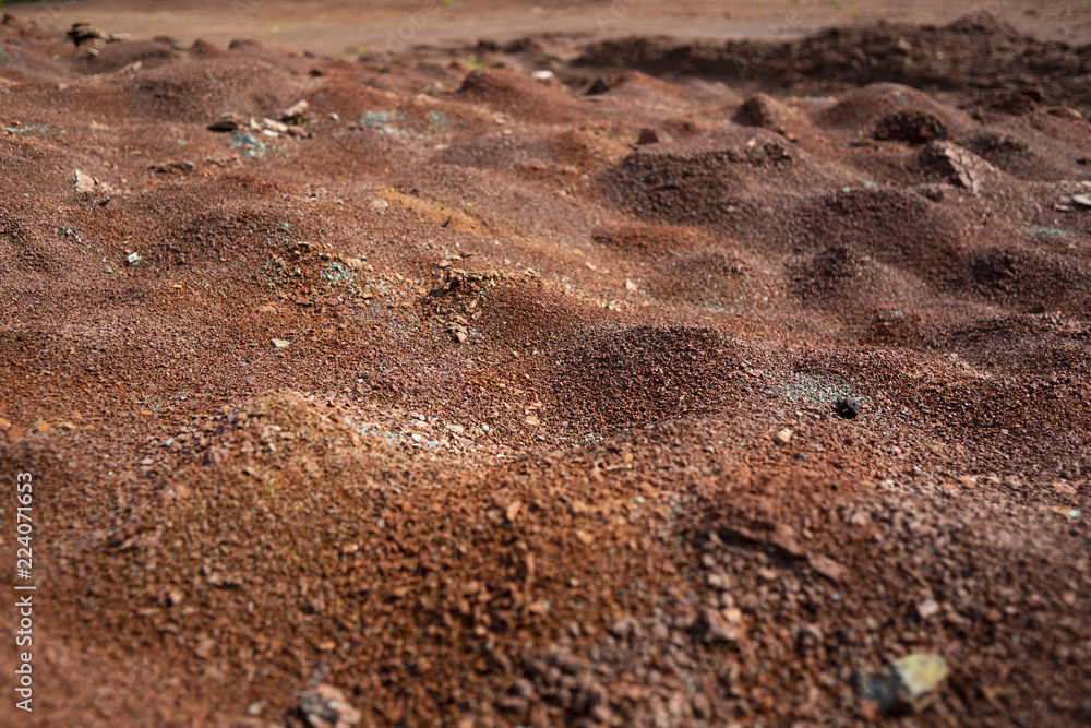 Red earth or soil background. Tropical laterite soil background of red ...