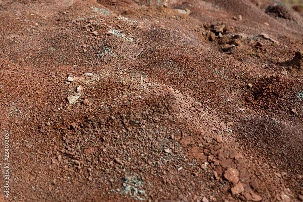 Red earth or soil background. Tropical laterite soil background of red ...