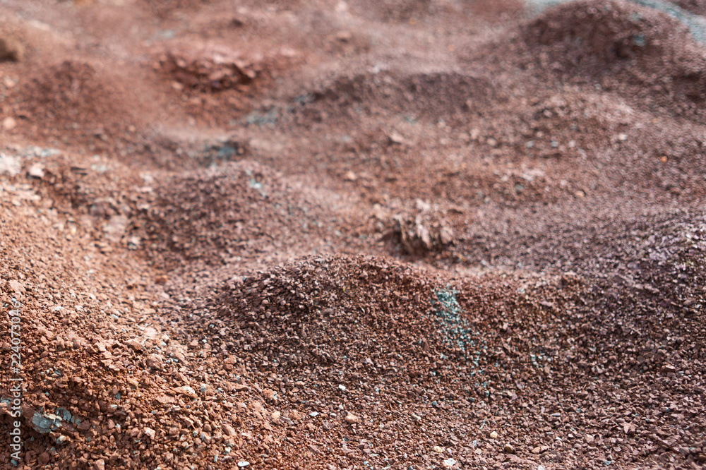Red earth or soil background. Tropical laterite soil background of red ...