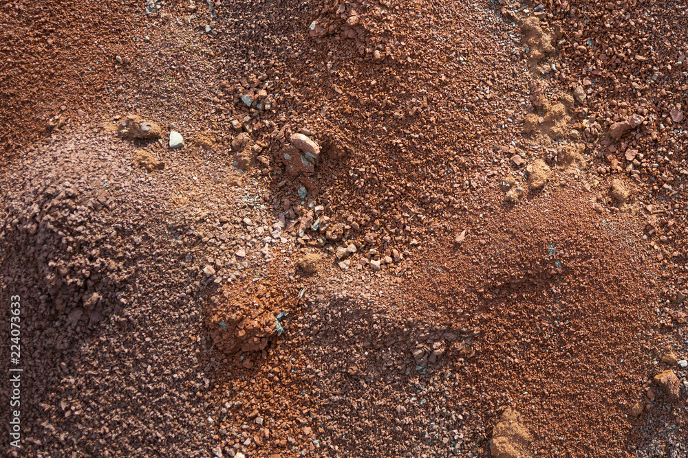 Red earth or soil background. Tropical laterite soil background of red ...