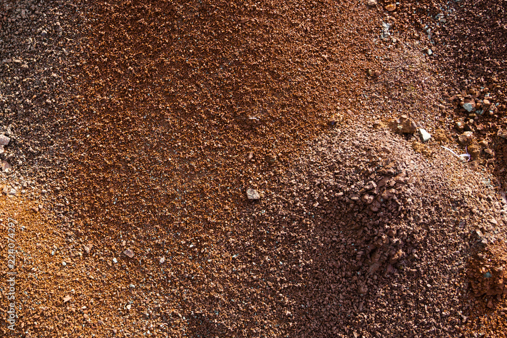 Red earth or soil background. Tropical laterite soil background of red ...