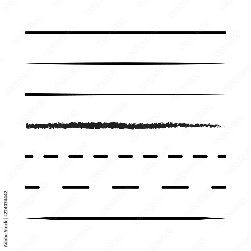 Line vector. Set of line borders, scribble strokes and design elements ...