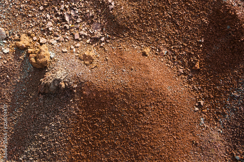 Red earth or soil background. Tropical laterite soil background of red ...