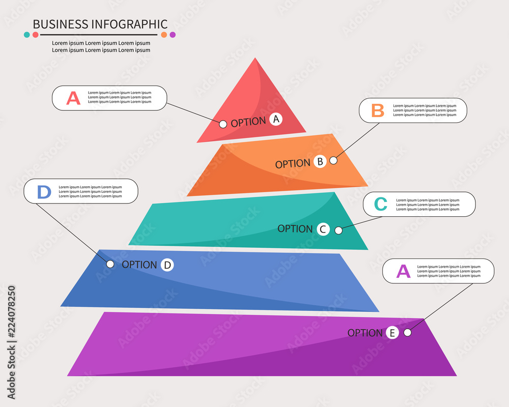 Business infographic pyramid chart colorful vector illustration Stock ...