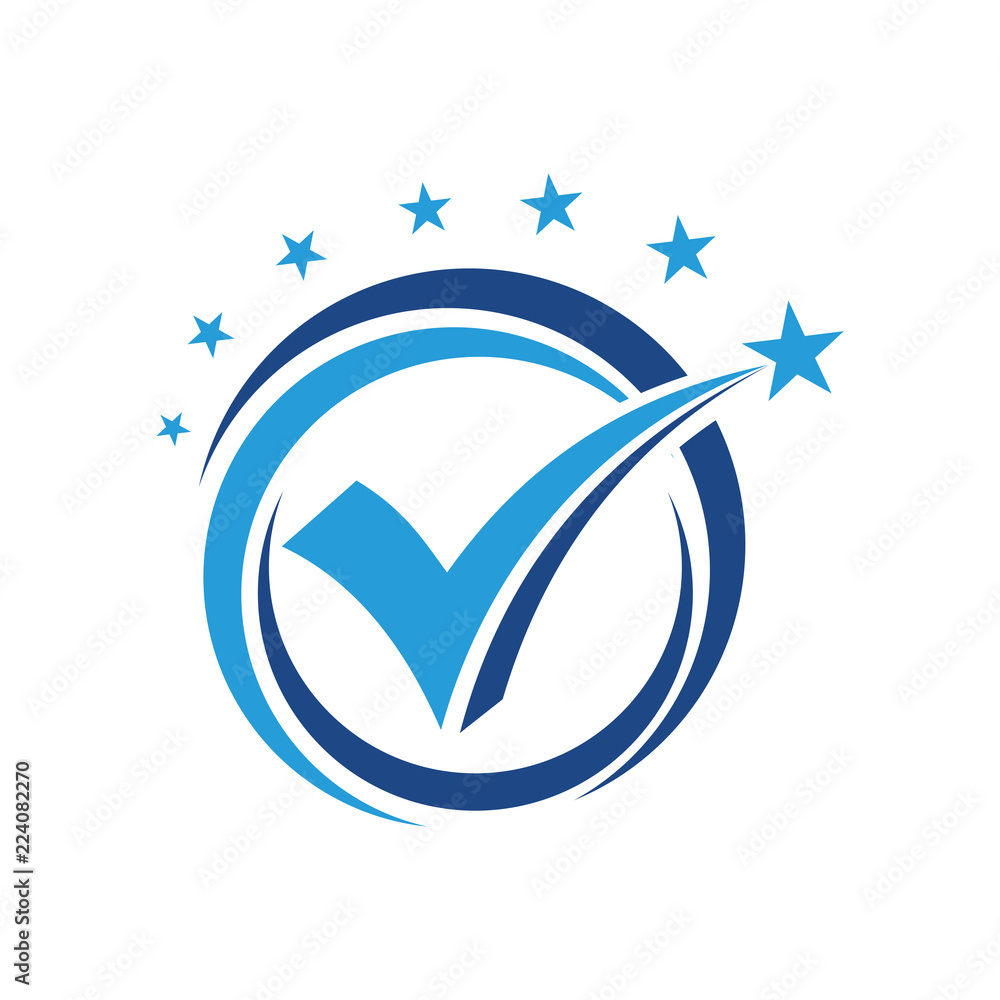 Vote Star and Check mark Logo design Inspiration Stock Vector | Adobe Stock