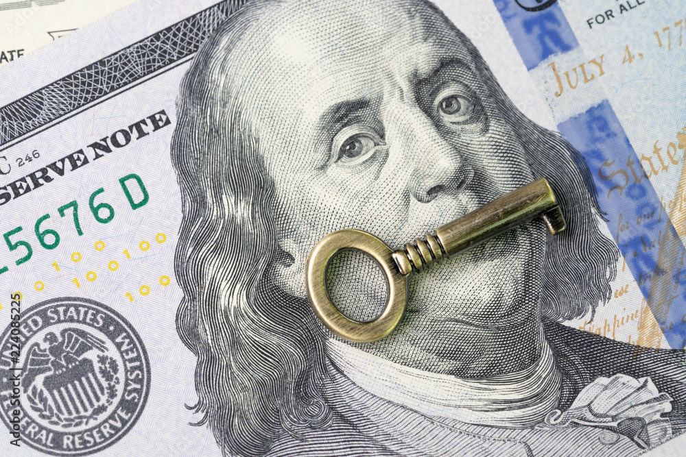 Financial key value, world economics growth or stock market investment ...