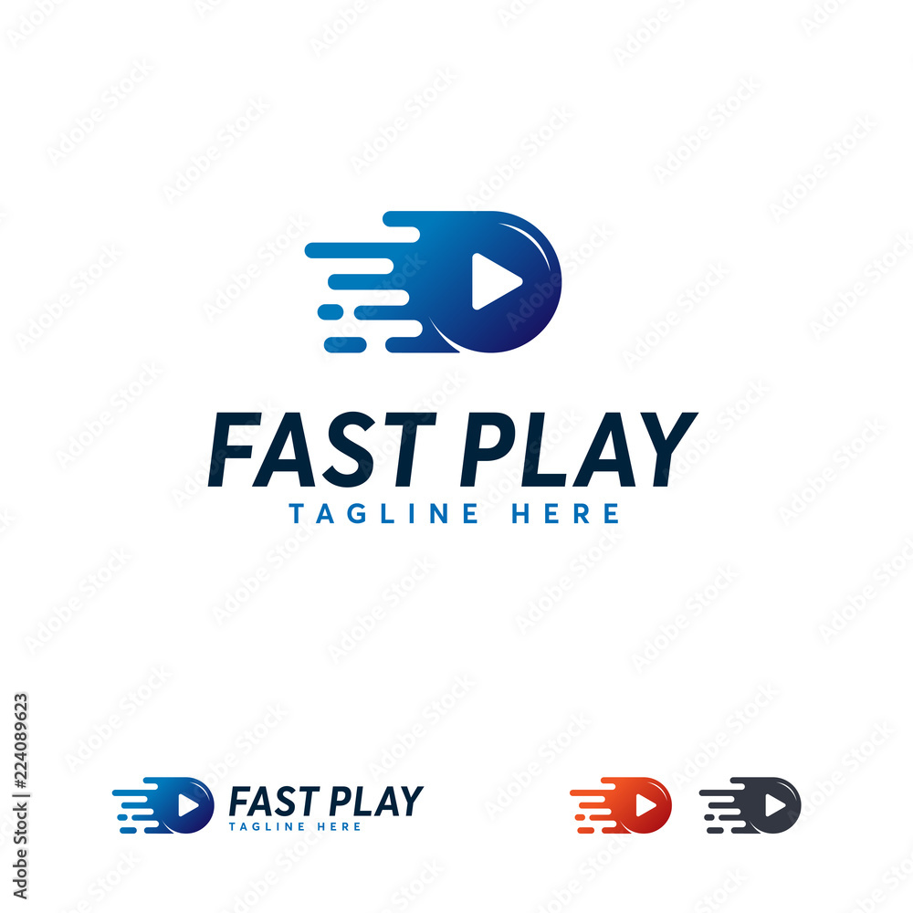 Fast Play logo designs template, Pixel Play logo symbol Stock Vector ...