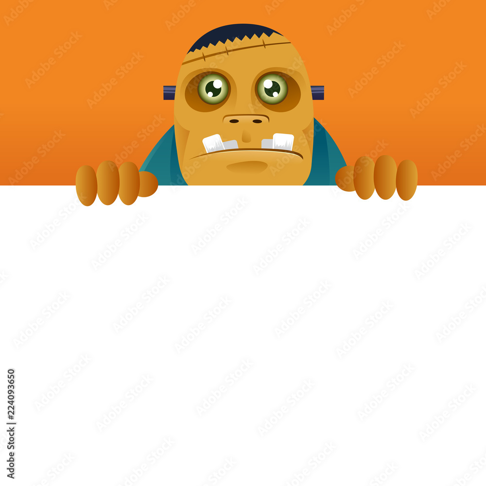 Halloween Monster Blank Background Template Stock Vector | Adobe Stock