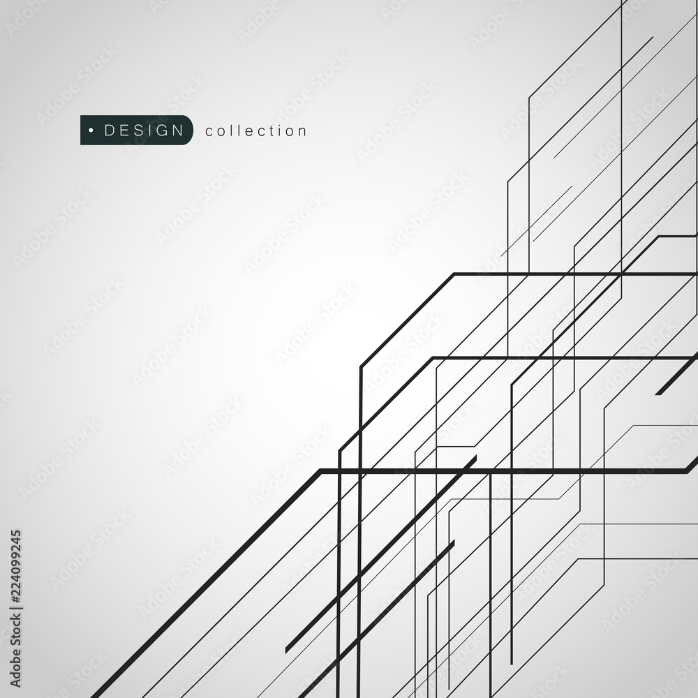 Vector lines concept pattern and technology modern background Stock ...
