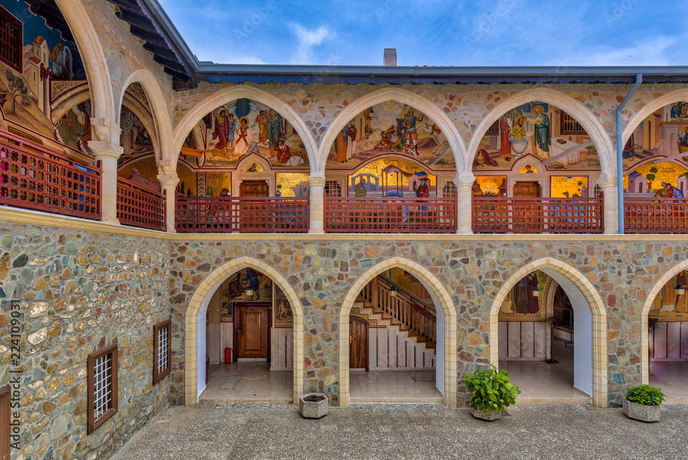 View of Arcades in monastery Stock Photo | Adobe Stock