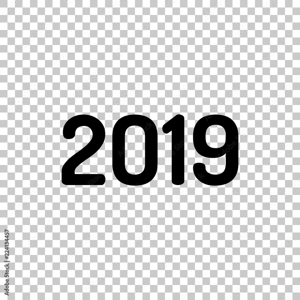 2019 number icon. Happy New Year. On transparent background. Stock ...