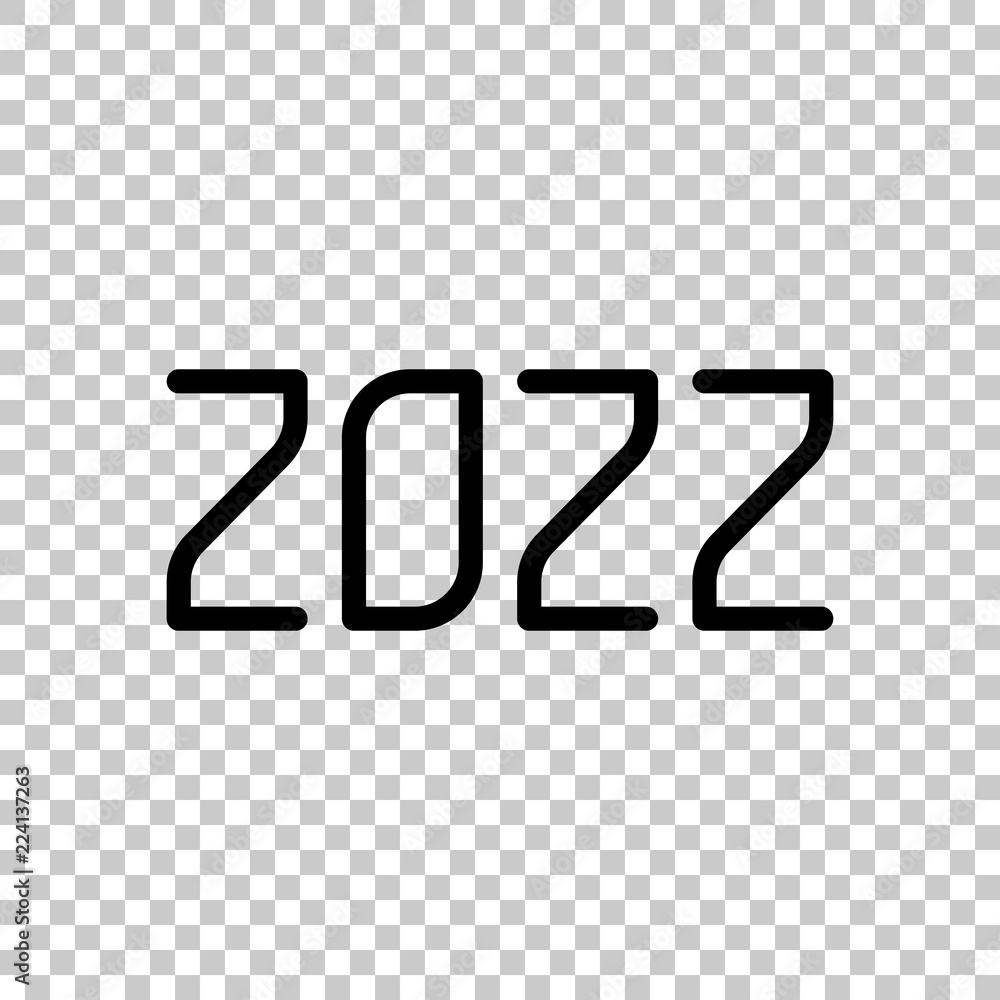 2022 number icon. Happy New Year. On transparent background. Stock ...
