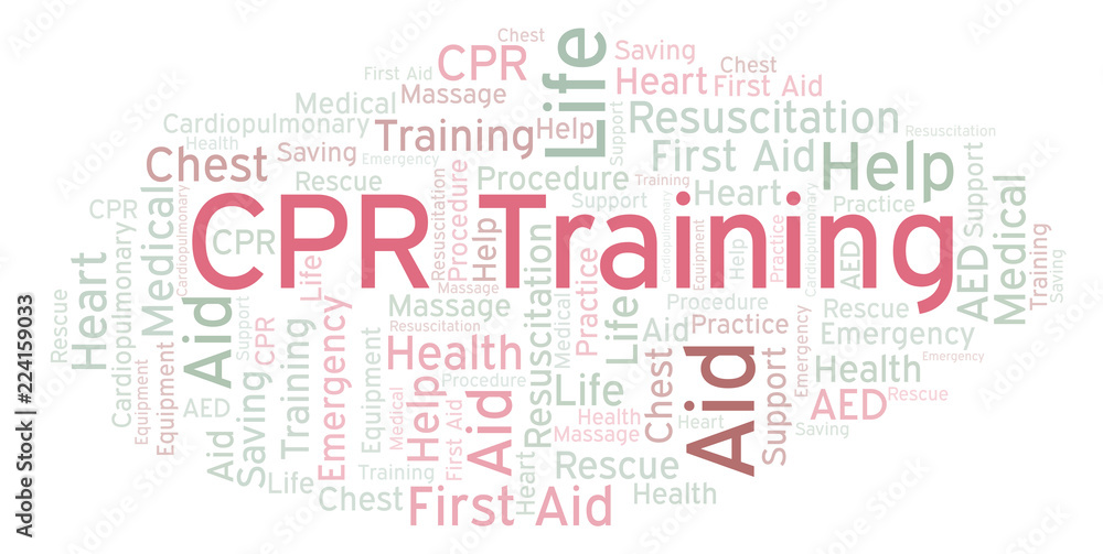 CPR Training word cloud, made with text only. Stock Illustration ...