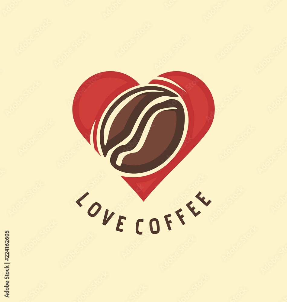 Love coffee creative vector image design. Logo design idea for coffee ...