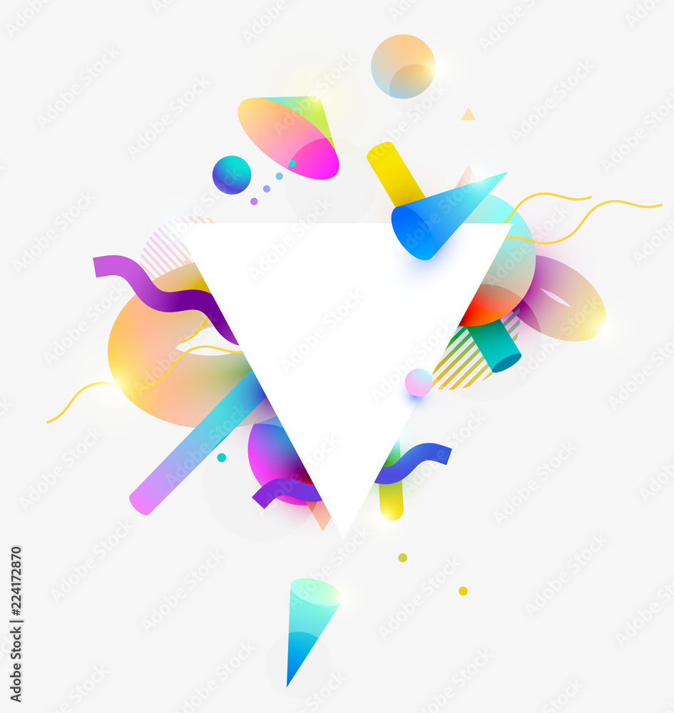 Composition of 3D primitive geometric shapes. Stock Vector | Adobe Stock