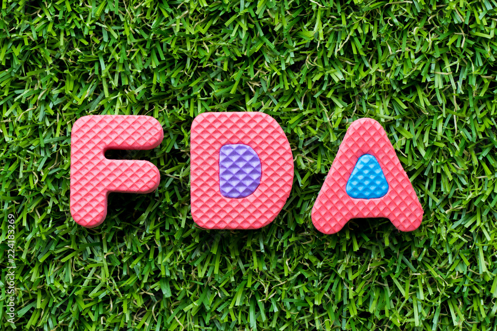 Color alphabet letter in word FDA (abbreviation of food and drug ...