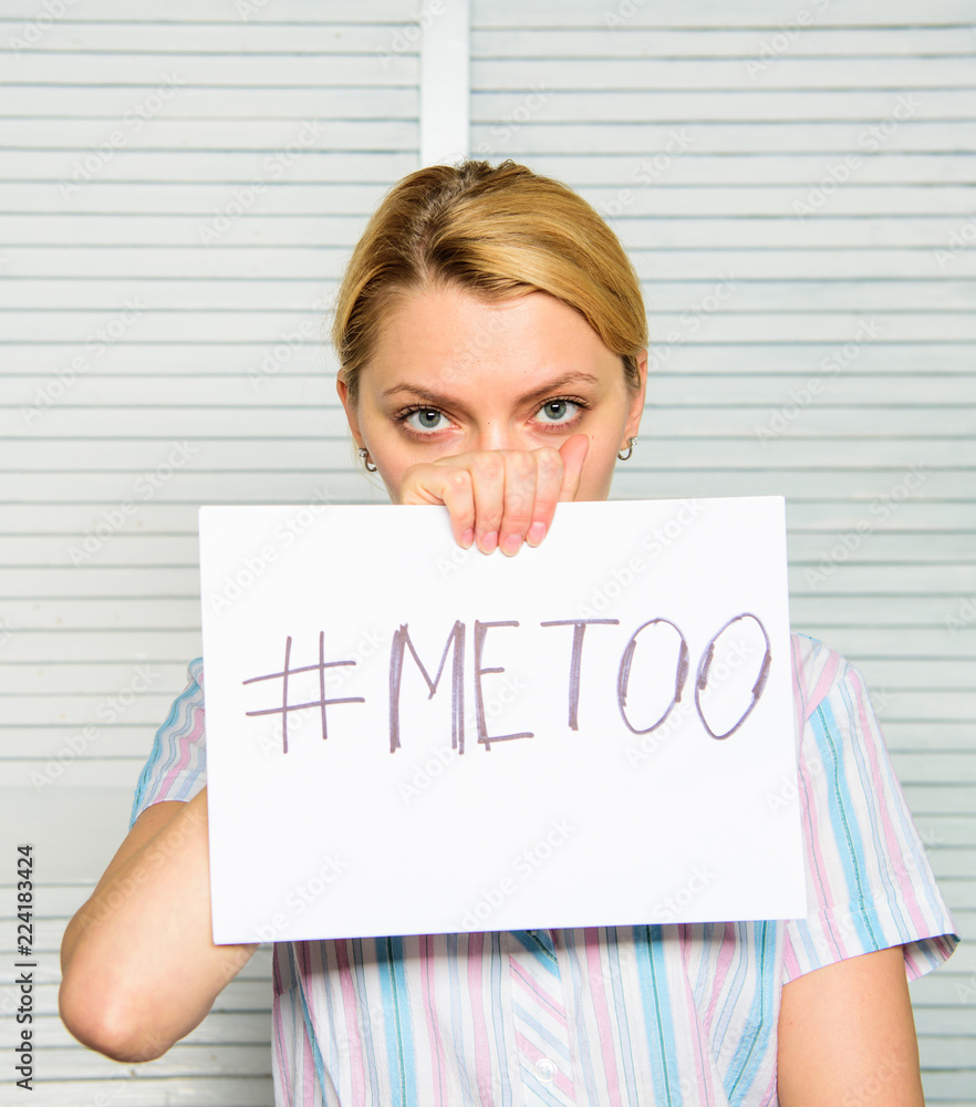 Victim of sexual assault and harassment at workplace. Protection female ...