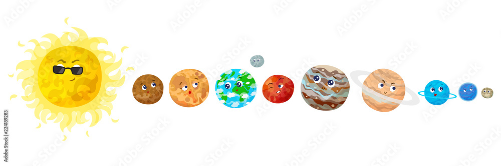 Cartoon planets vector illustration. Stock Vector | Adobe Stock