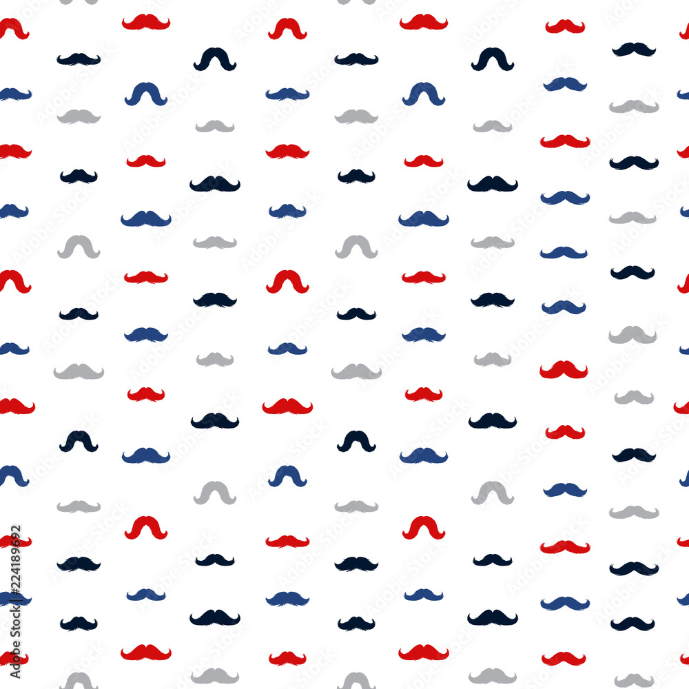 Moustaches Seamless Patterns for November Holiday Wrapping Paper ...