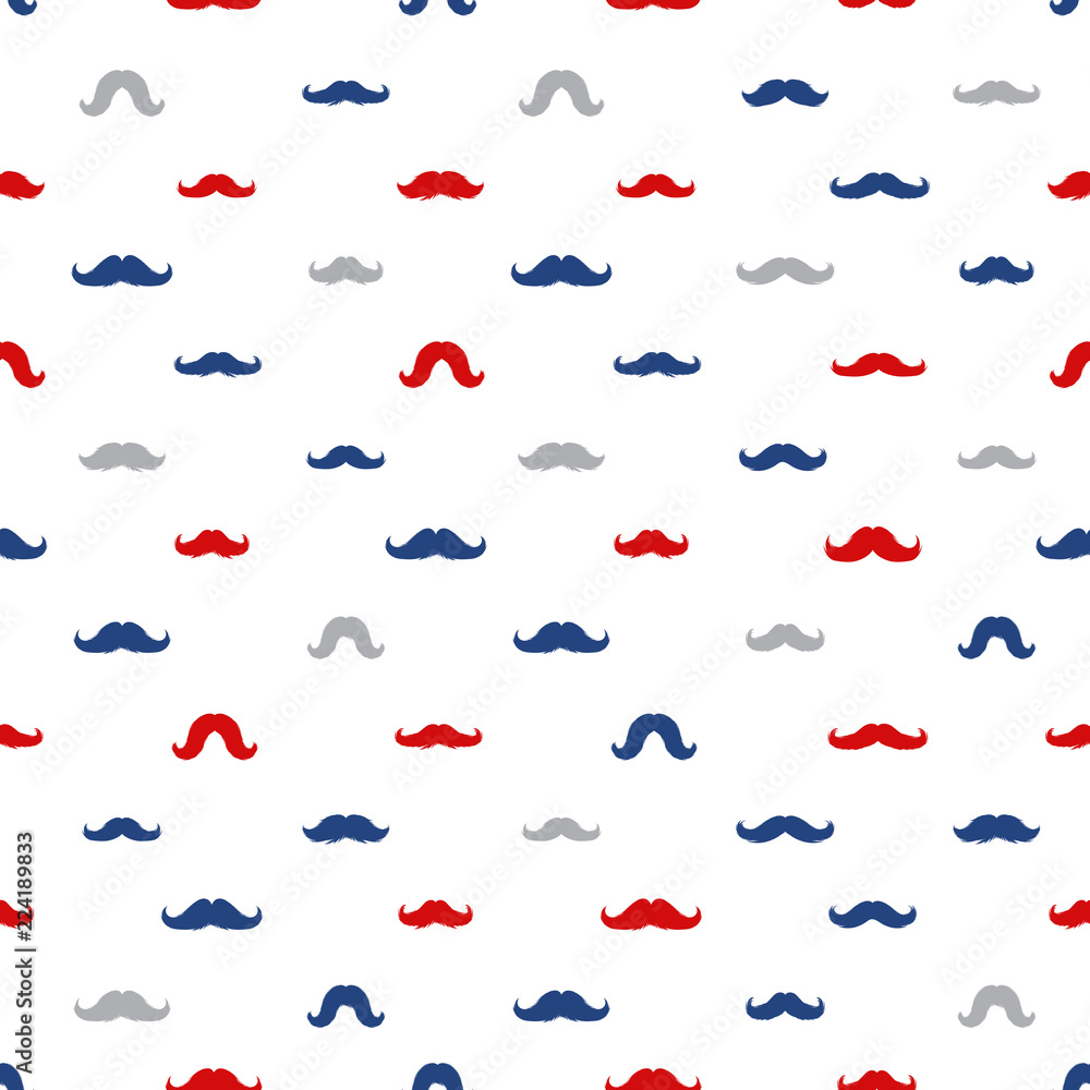 Mustaches Seamless Patterns for November Holiday Wrapping Paper. Vector ...