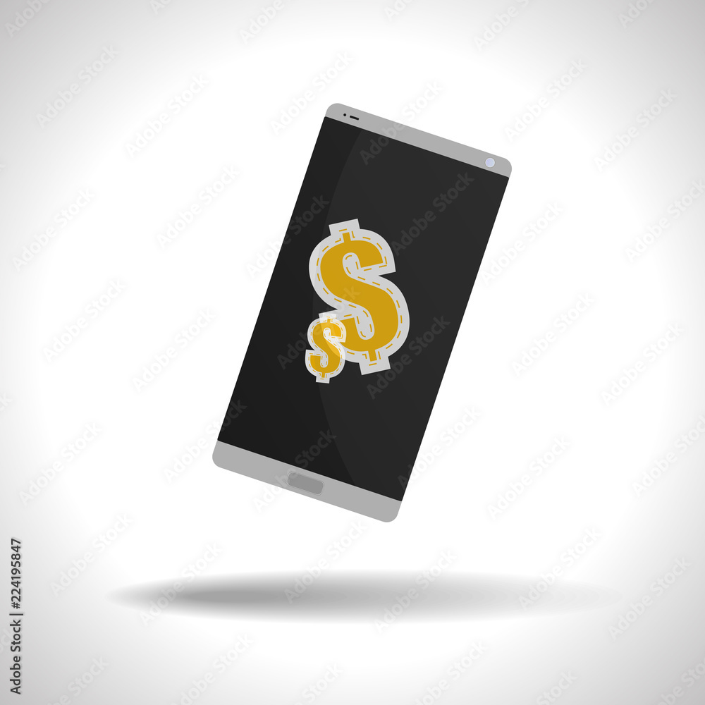 Vectoir : Smart phone with dollar sign Stock Vector | Adobe Stock
