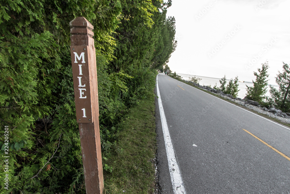 Mackinac Island Coastal Highway. M 185 on Mackinaw Island is the only ...