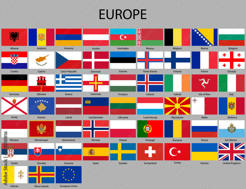 all flags of Europe Stock Vector | Adobe Stock