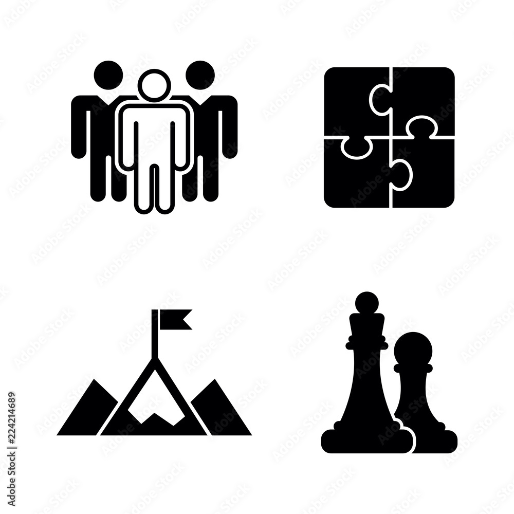 Business Strategy. Simple Related Vector Icons Set for Video, Mobile ...