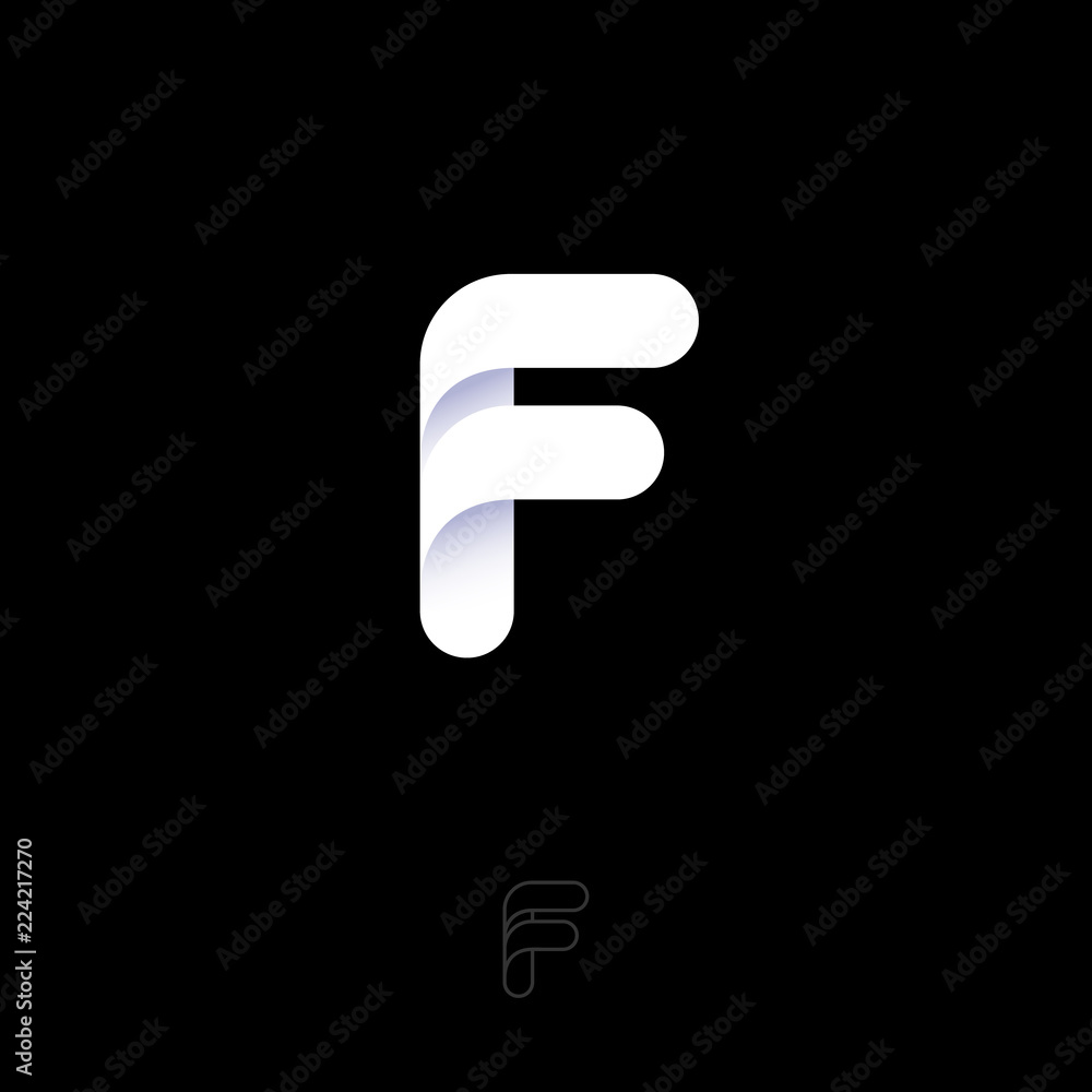 F letter white monogram. F logo. Web, UI icon. White logo on a dark ...