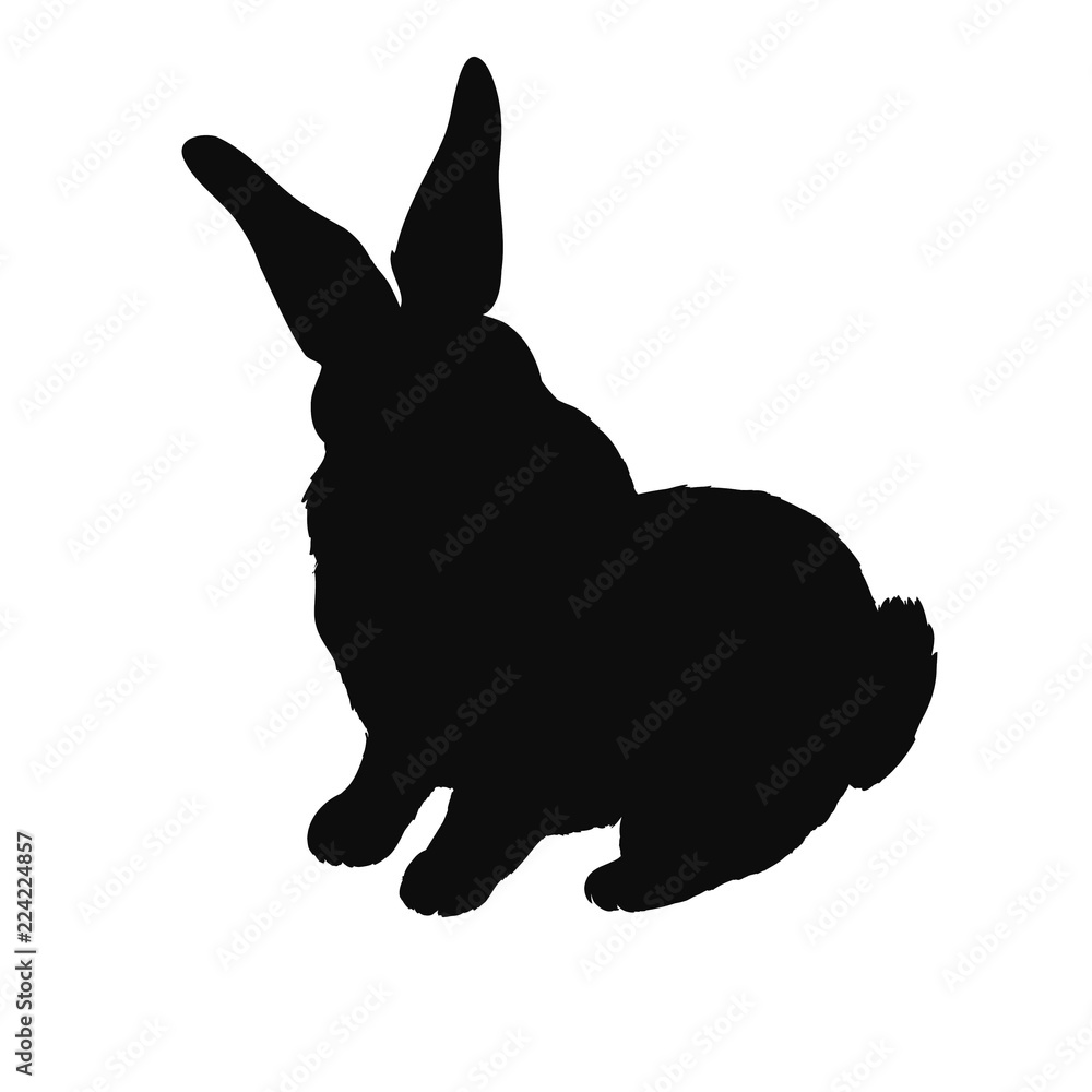 silhouette rabbit - vector illustration Stock Vector | Adobe Stock