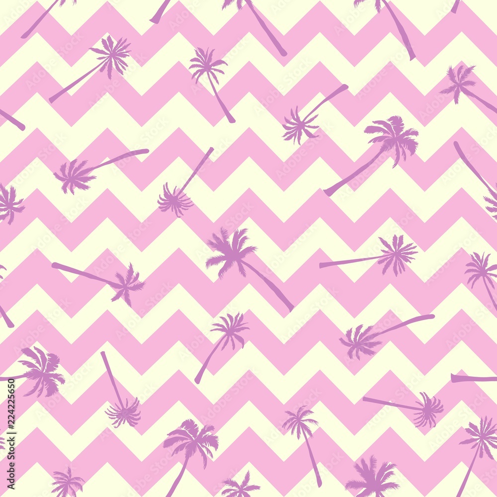 Palm tree pattern. Seamless hand drawn textures on exotic trendy ...