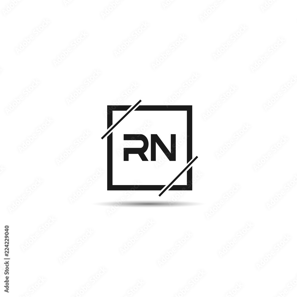 Initial Letter RN Logo Template Design Stock Vector | Adobe Stock