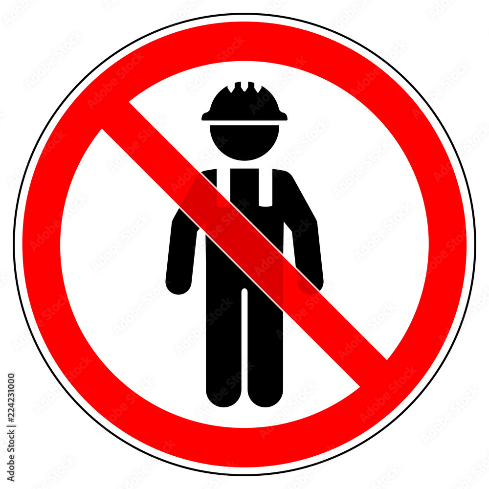 srr460 SignRoundRed - german - Verbotszeichen: Job / Menschen ...