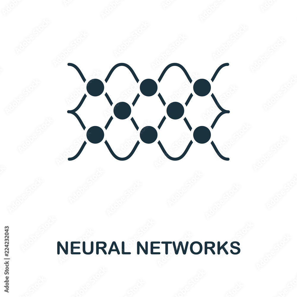 Neural Networks icon. Monochrome style design from machine learning ...