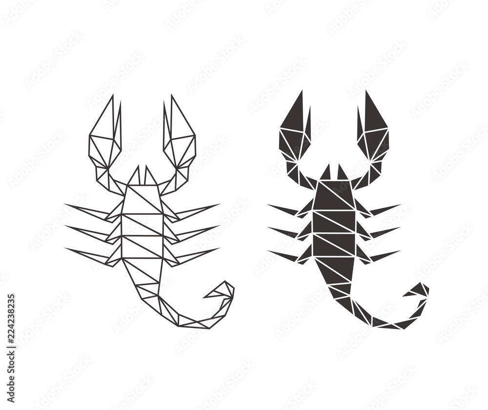 Abstract scorpio. Isolated scorpio on white background Stock Vector ...