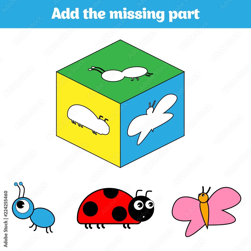Puzzle game. Visual Educational Game for children. Task: find the ...