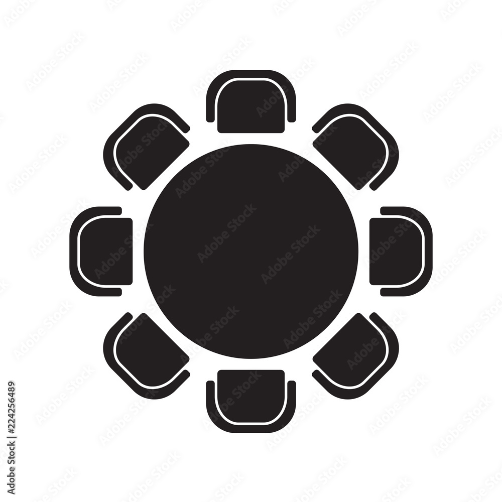 round table and chairs icon- vector illustration Stock Vector | Adobe Stock
