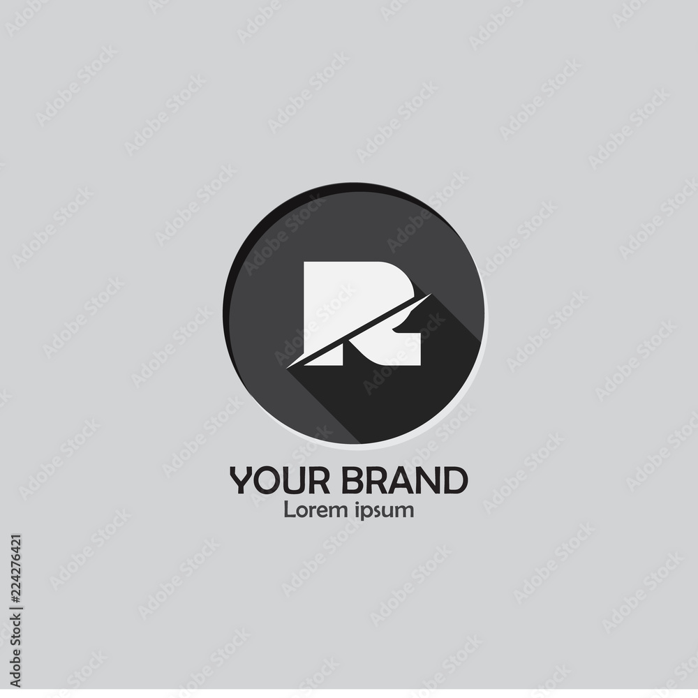 Letter R logo design vector. Simple and clean flat design of letter D ...