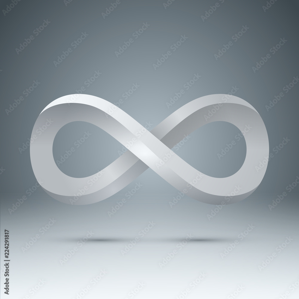 3d white Infinity - realistic icon. Vector eps 10 Stock Vector | Adobe ...