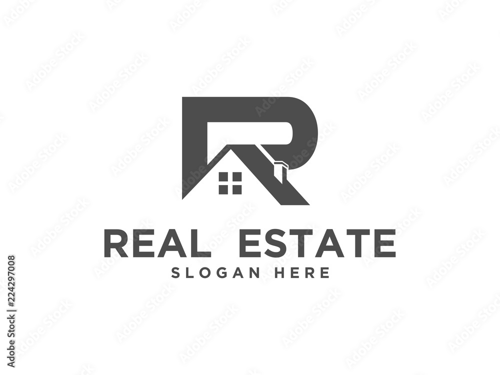 initial R real estate logo Designs Inspiration Stock Vector | Adobe Stock