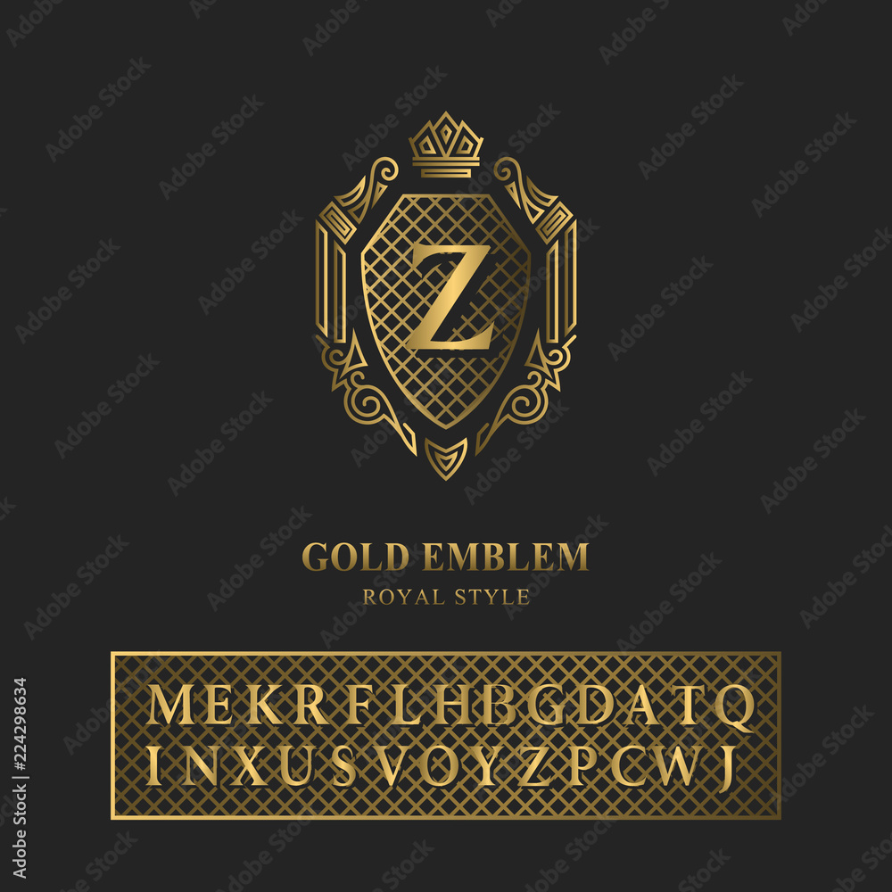 Royal monogram design. Luxury volumetric logo template. 3d line ...