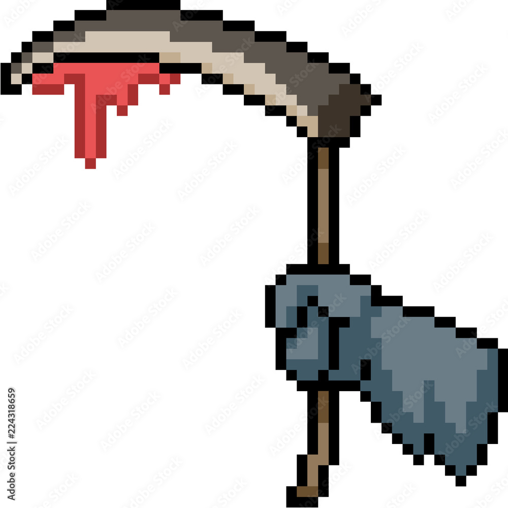 vector pixel art murderer scythe Stock Vector | Adobe Stock