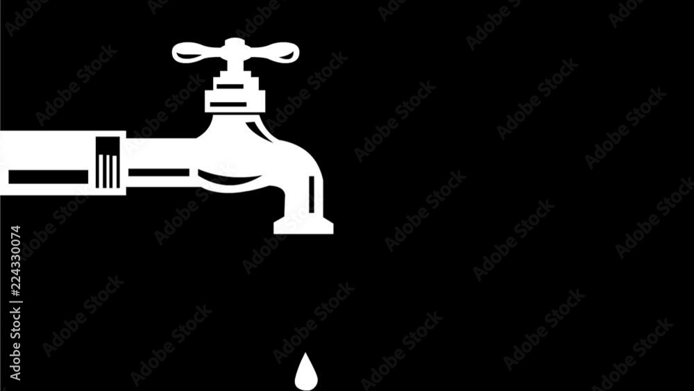 2d Animation motion graphics showing a water pipe with faucet, spigot ...