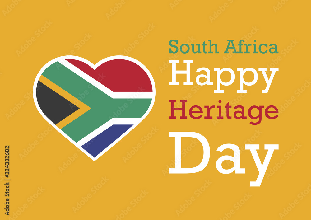 Heritage Day vector. The flag of South Africa. Happy Heritage Day ...