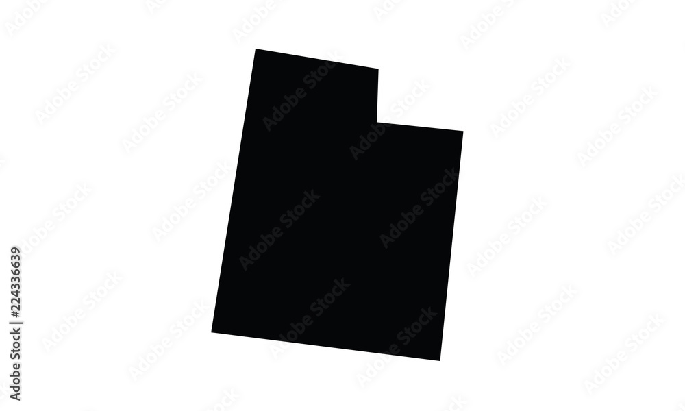 Utah outline map black USA state borders black vector illustration ...
