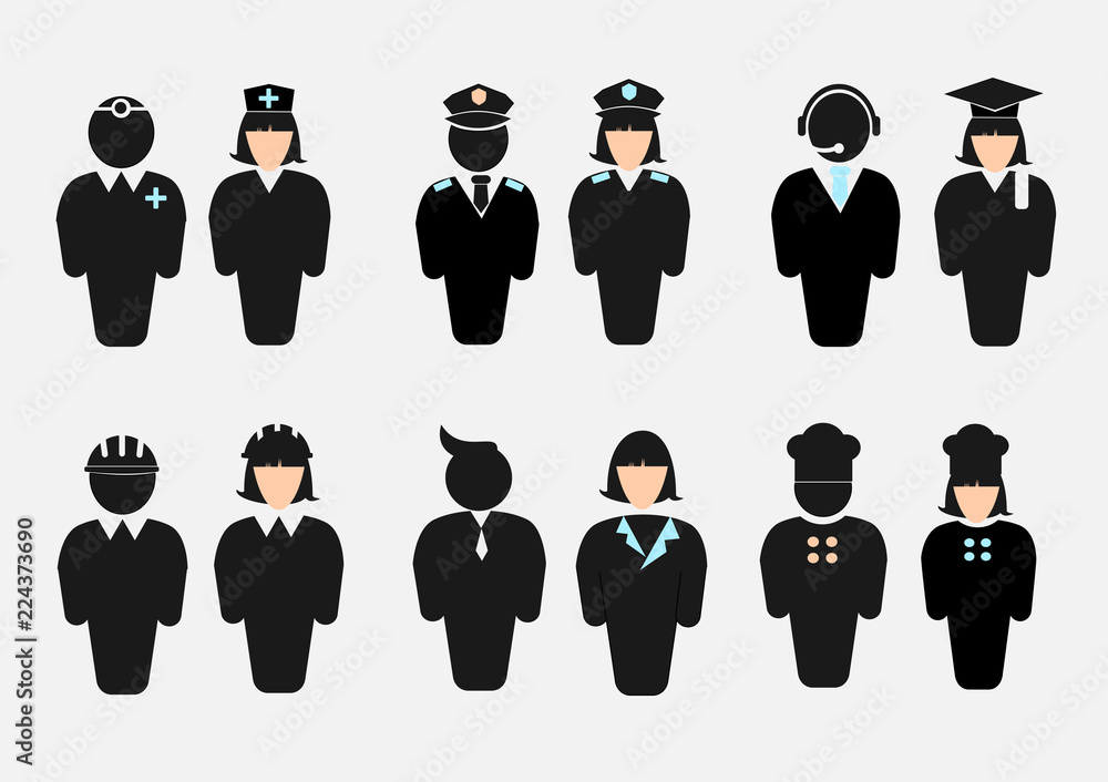 Occupation people icon on white background vector, illustration. Stock ...