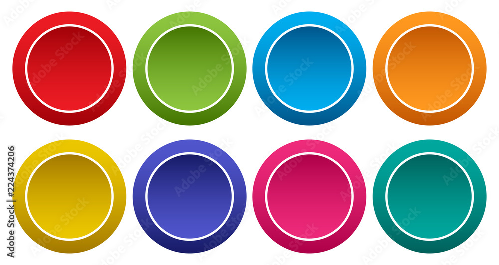 Colorful set of round buttons. Vector illustration Stock Vector | Adobe ...