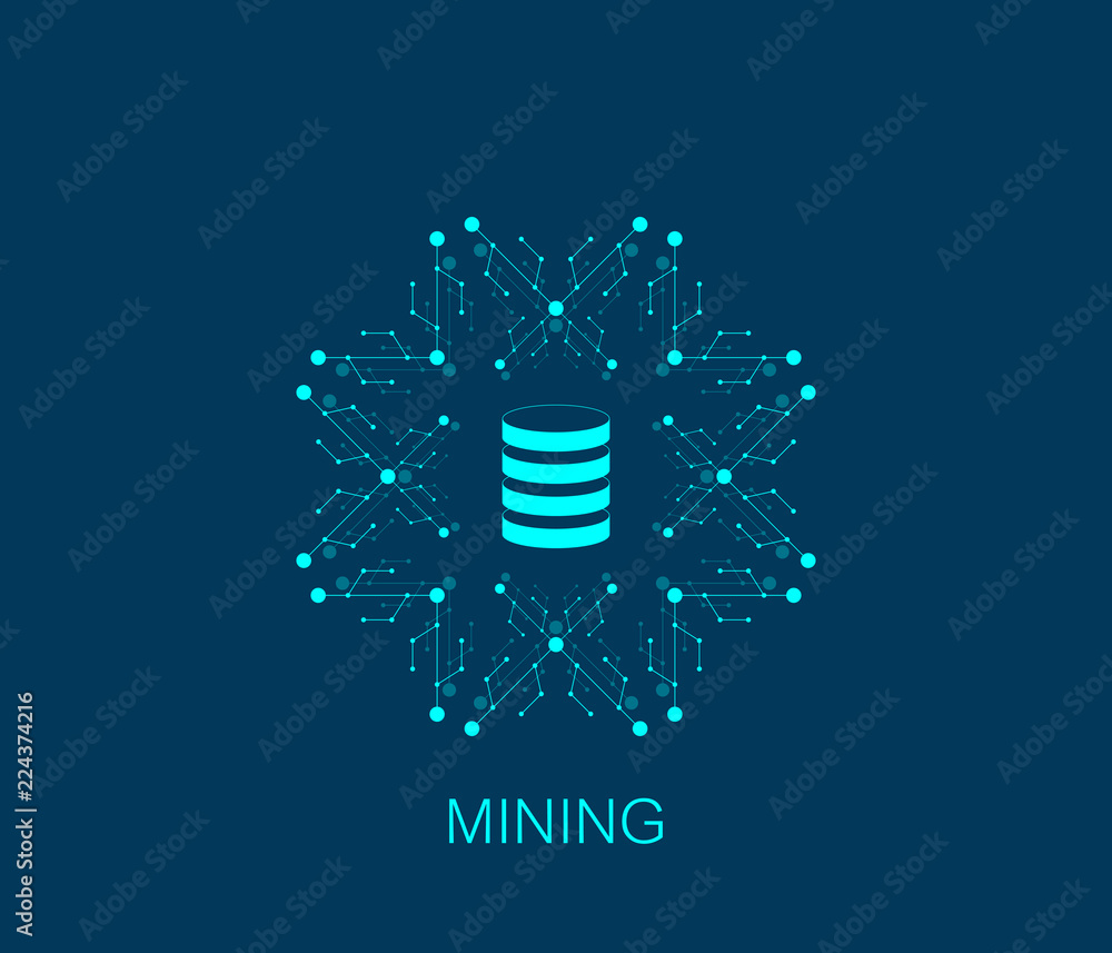 Data mining vector illustration concept, logo, icon, symbol. Stock ...